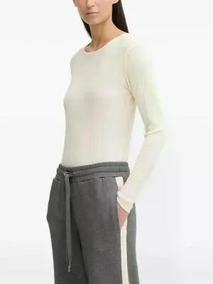 Marc O'polo Ribbed Long Sleeve Top - Neutrals
