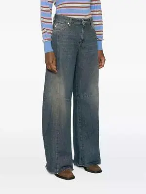 VICOLO Faded Wide-leg Jeans