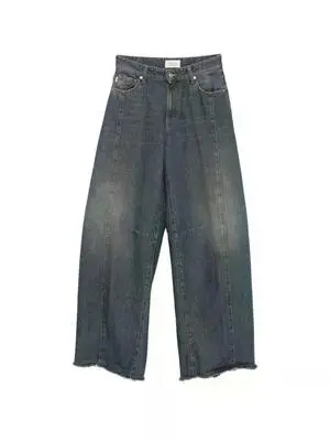 VICOLO Faded Wide-leg Jeans - Blue