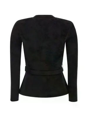 SELF-PORTRAIT Belted Chenille-knit Cardigan