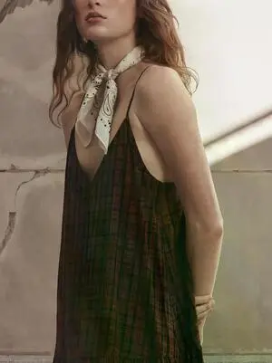 The Great. Plaid Drop-waist Maxi Dress