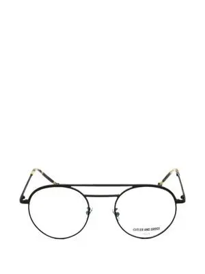 CUTLER & GROSS Round Frame Eyeglasses - Black