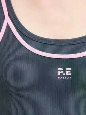 P.E Nation Forward Ribbed Contrast-trim Tank Top