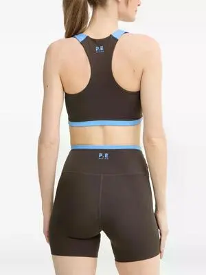 P.E Nation Highgate Colour-block Racerback Sports Bra - Brown