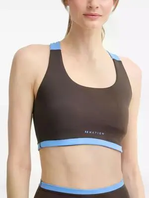 P.E Nation Highgate Colour-block Racerback Sports Bra - Brown