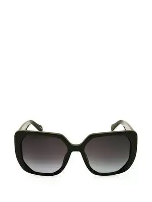 Fossil Oversized Frame Sunglasses With Gold-tone Hardware - Black