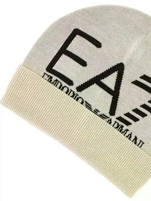EA7 Logo Jacquard Beanie Hat
