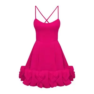 POST MERIDIEM Fuchsia Backless Bustier Mini Dress
