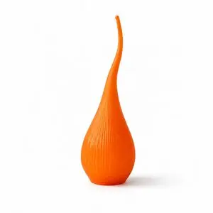 BELS & PEARL Large Sculptural Glass Tusk Decorative Object - Orange