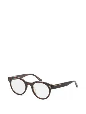 Tumi Tortoiseshell-effect Round-frame Eyeglasses - Brown