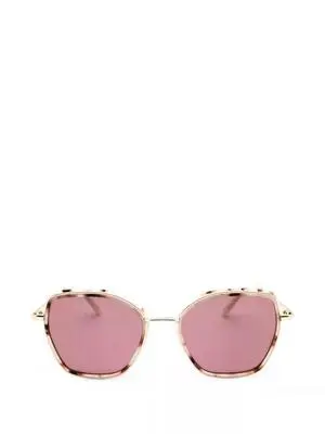 DRAPER JAMES Geometric-frame Sunglasses - Brown