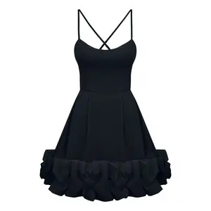 POST MERIDIEM Backless Bustier Mini Dress - Black