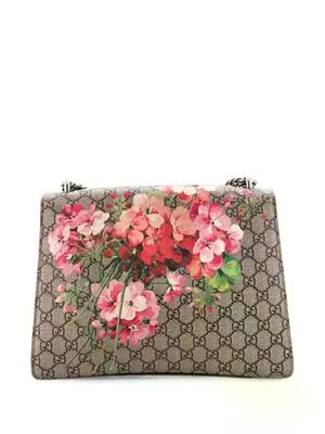 Gucci Blooms Print Gg Coated Canvas Medium Shoulder Bag