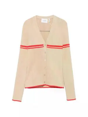 Axel Arigato Fleur Ribbed-knit Striped Cardigan - Neutrals