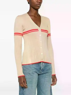 Axel Arigato Fleur Ribbed-knit Striped Cardigan