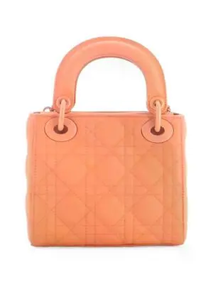 Dior Lady Chain Bag Cannage Quilt Calfskin Mini Shoulder Bag - Orange