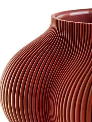 SHEYN Big Peach Ribbed Vase