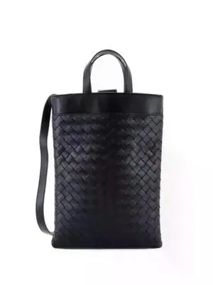 Bottega Veneta Intrecciato Nappa Leather Laptop Case With Handle And Shoulder Strap - Black
