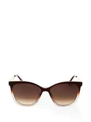 Fossil Gradient-effect Rectangle-frame Sunglasses - Brown