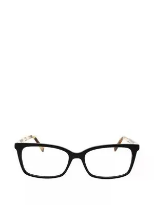 Lucky Brand Rectangular Frame Eyeglasses With Tortoiseshell Accents - Black