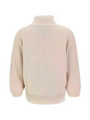 Hemisphere Batwing-sleeve High-neck Sweater