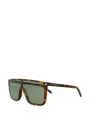 Saint Laurent Geometric Frame Sunglasses - Brown