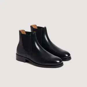 Sandro Smooth Leather Chelsea Boots - Black