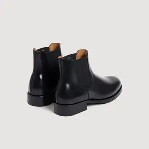 Sandro Smooth Leather Chelsea Boots - Black