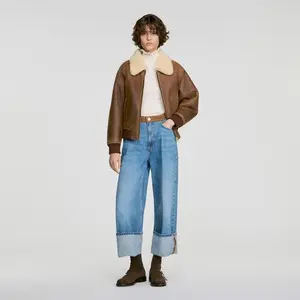 Sandro Ruffled Turtleneck Wool Sweater - Ecru