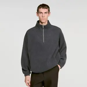 Sandro Zipped Standing Collar Sweatshirt