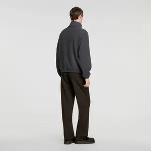 Sandro Zipped Standing Collar Sweatshirt