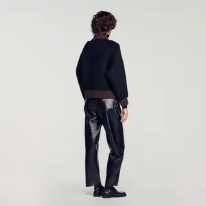 Sandro Short Coat With Contrast Collar