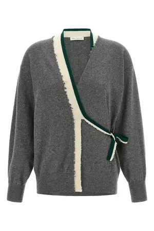 Dries Van Noten Toma' Sweater With Crossed Closure - Gray