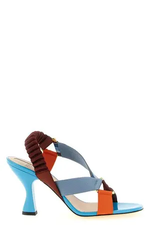 Fendi Colibrì Sandals With Woven Ribbons And Sculptural Heel - Multi