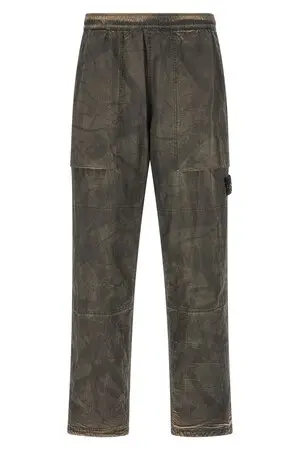 Stone Island Printed Pants With Logo Badge - Gray