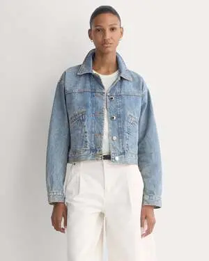 Everlane Cropped Denim Trucker Jacket - Light Denim