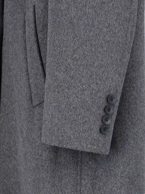 THE FRANKIE SHOP Double-breasted Wool Blend Coat - Gray