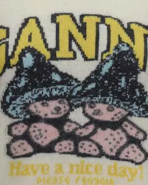GANNI Ushroo Teddy Wool-blend Sweater Feale
