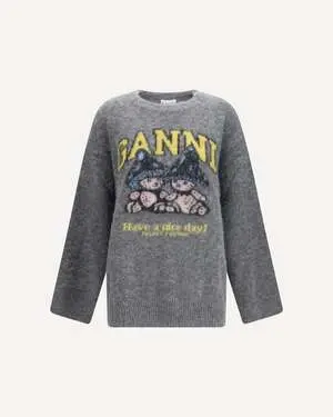 GANNI Muhroom Teddy Alpaca-blend Weater