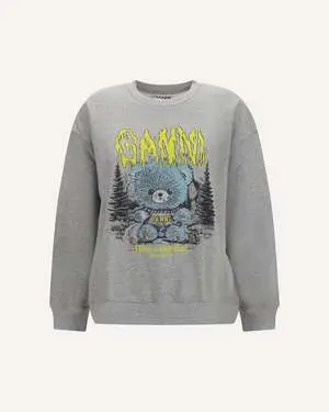 GANNI Isoli Teddy Forest Sweatshirt Feale - Grey