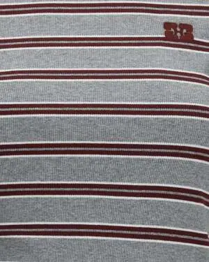 GANNI Double-sleeve Striped Cotton T-shirt - Grey