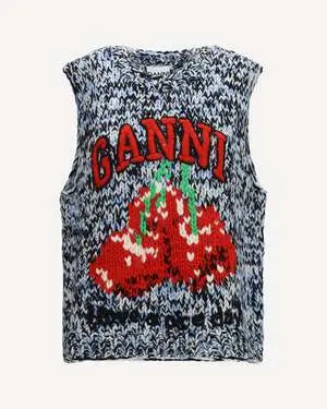 GANNI Wool Cherry Vest - Multicolour