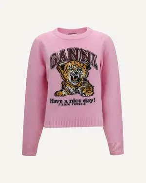 GANNI Wool Graphic Weater