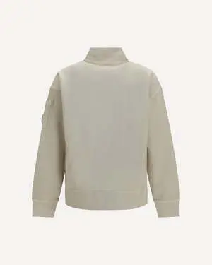 C.P. COMPANY Brushed And Sueded Diagonal-weave Cotton Fleece Sweatshirt - Cream