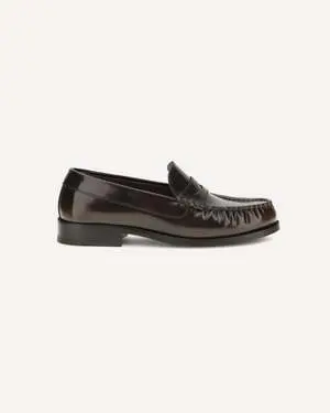 ALOHAS Rivet Vintage Brushed Leather Loafers