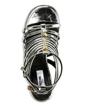 Moschino Faux Leather High Heel Sandals