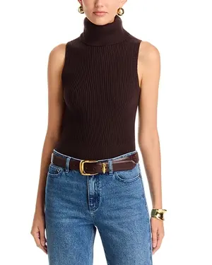 Michael Kors Wool Sleeveless Turtleneck Sweater