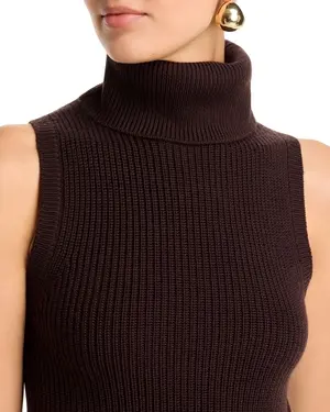 Michael Kors Wool Sleeveless Turtleneck Sweater