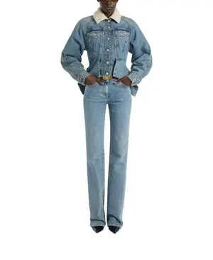 Balmain Faded Denim Peplum Jacket