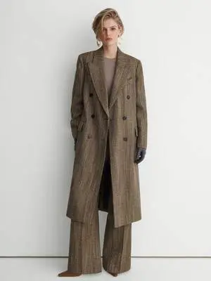 ATELIER Wool-blend Textured Double-breasted Coat